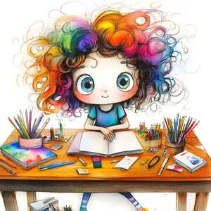 Quirky Student Clipart, 20 High Res Watercolor Jpgs for Junk Journaling ...