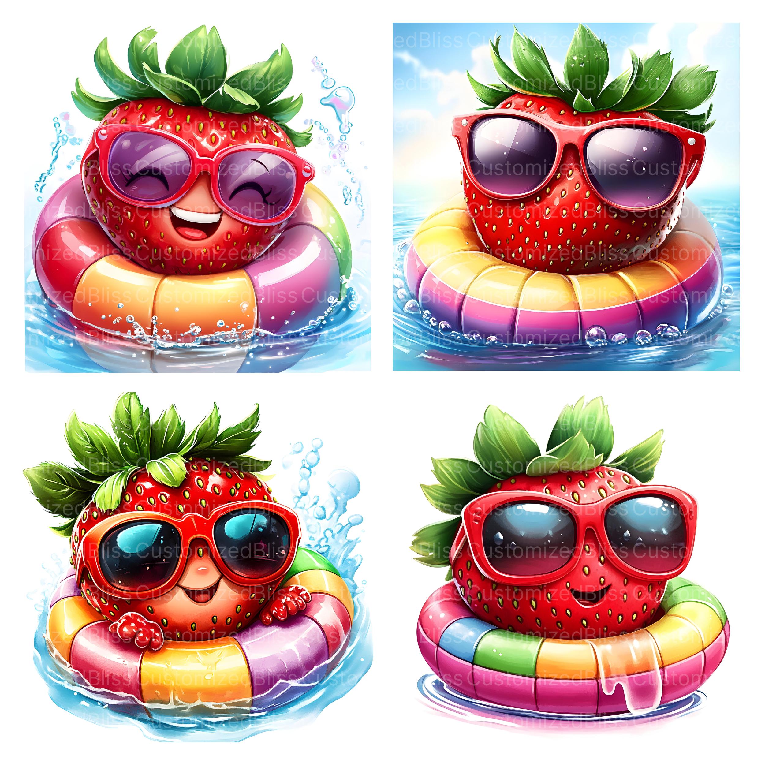 16 Cute Strawberry Clipart, Cartoon Strawberry, Strawberry Graphics ...
