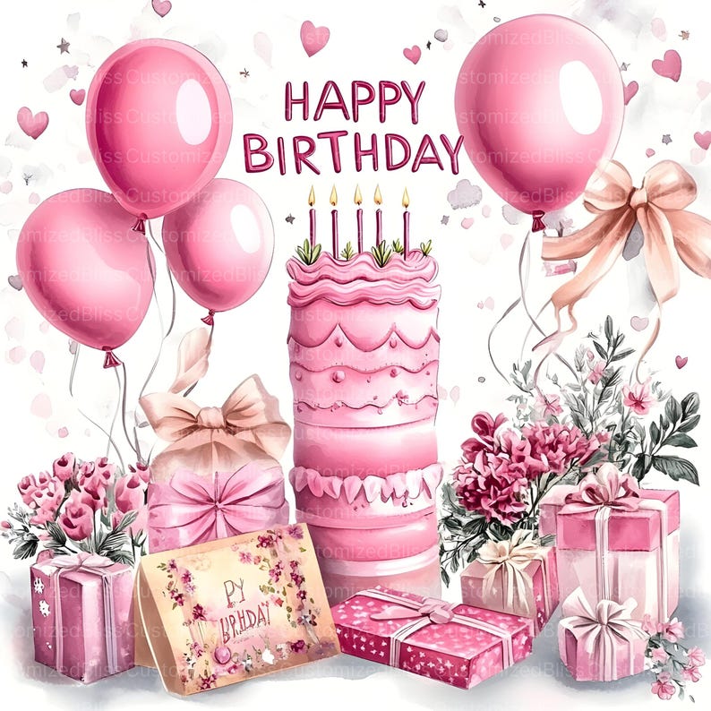 14 Happy Birthday Clipart, Card Making, Party Decorations, High Quality ...