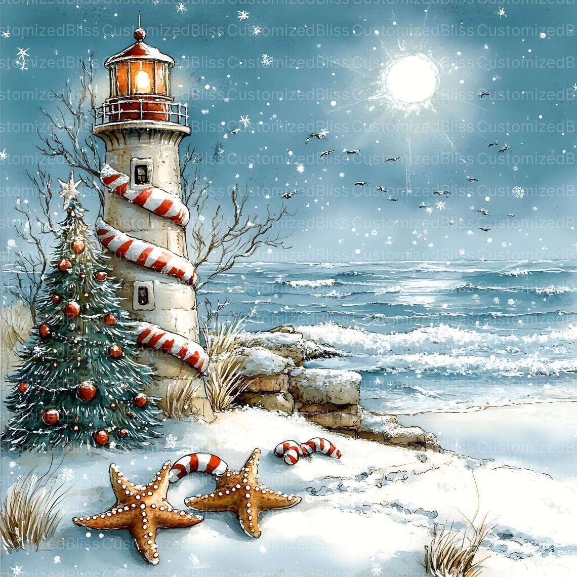 Christmas at the Beach Clipart Bundle, 19 High Quality Jpgs, Christmas ...