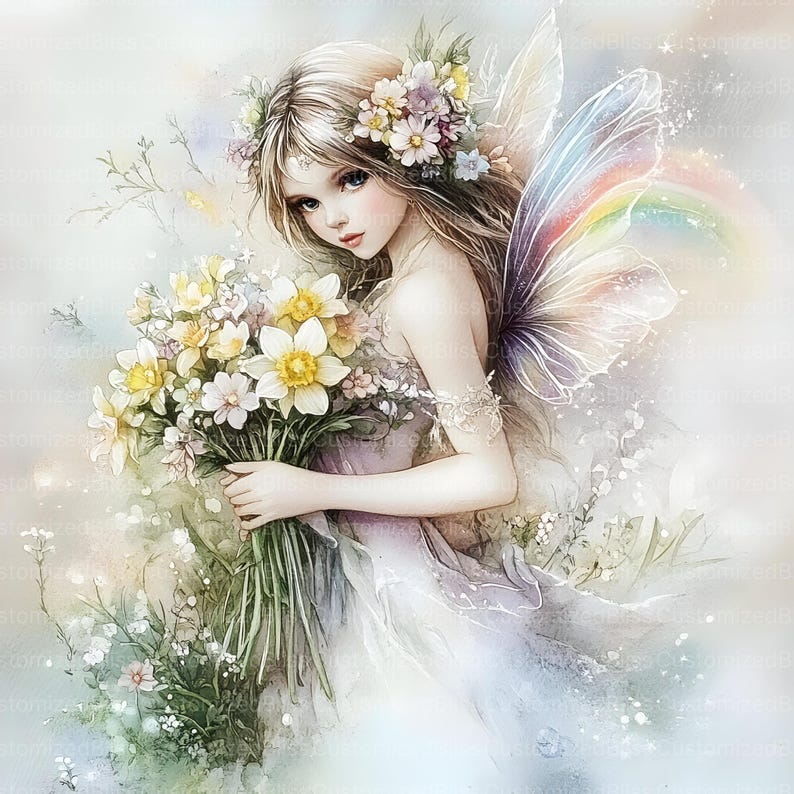 20 Spring Fairies Clip Art, Fairy Clipart, Flower Clipart, Floral ...