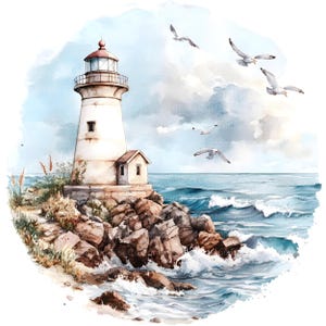 20 Lighthouse Clipart, Nautical Clipart, Ocean Clipart, High Quality ...
