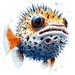 Puffer Fish Clipart, 12 High Quality Jpgs, Pufferfish Clipart, Fish ...