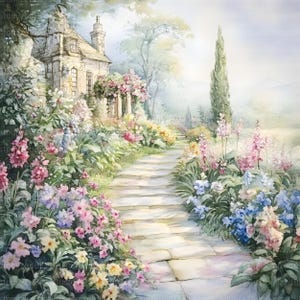 20 Summer Garden Clipart, Spring Garden, Garden Print, High Quality ...