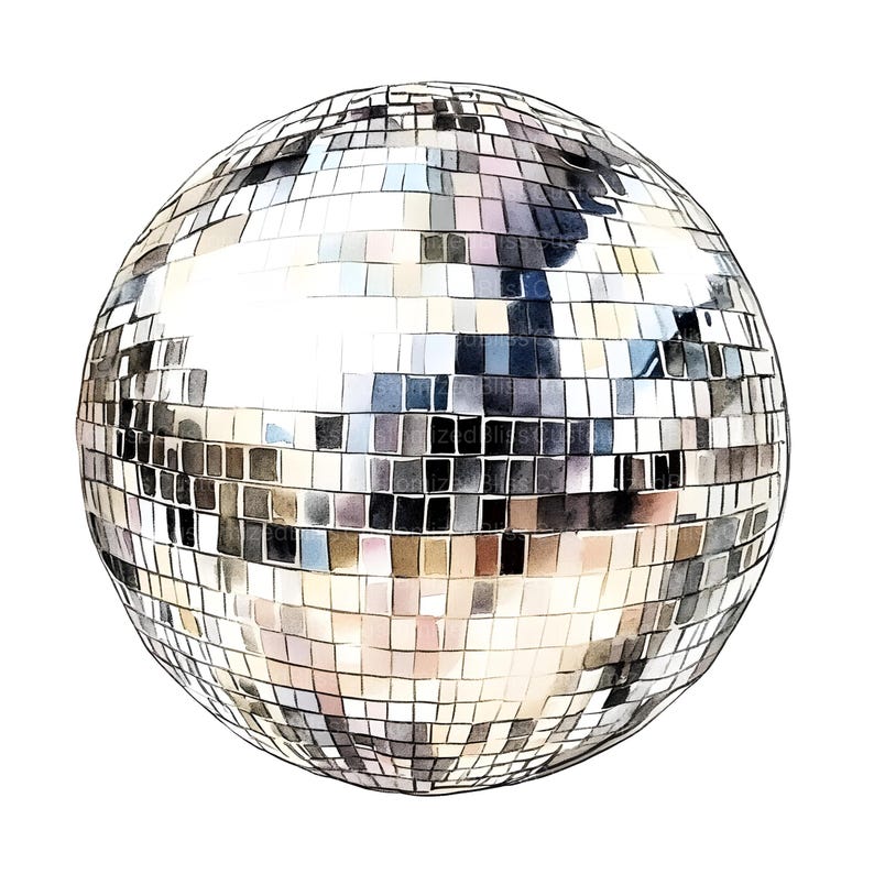 18 Silver Disco Balls Clipart, Disco Party Clipart, High Quality Jpgs ...