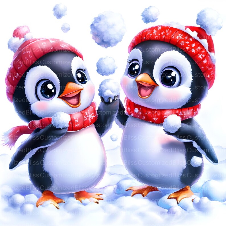 19 Cute Penguin Clipart, Cartoon Penguin, Winter Clipart, Snow Clipart ...