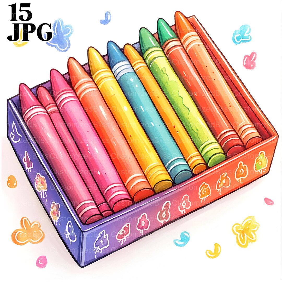 15 Crayon Box Clipart, Crayon Clipart, Colorful Clipart, School Clipart ...