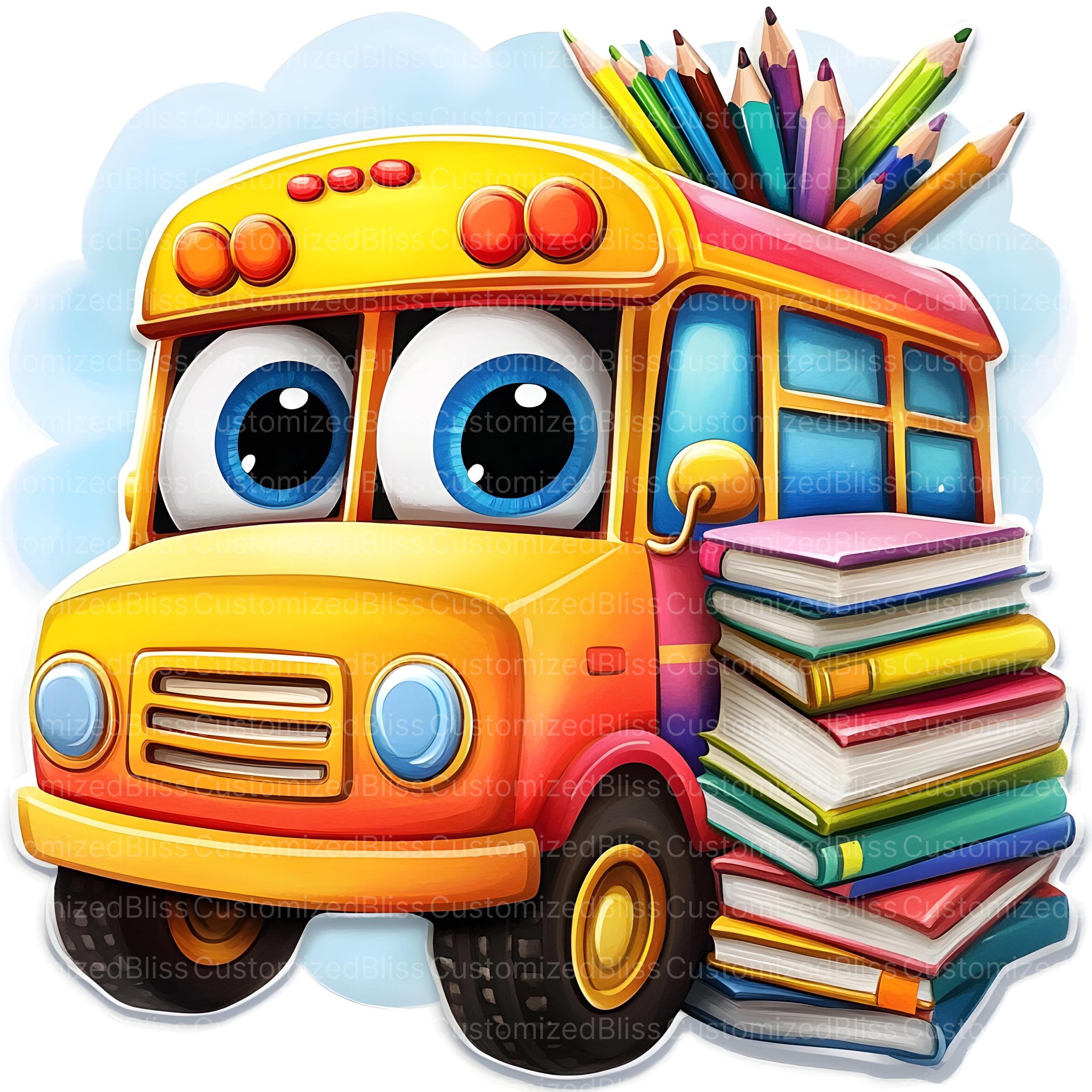 5 Cute Bus Clipart, Adorable School Bus Clipart, School Bus Art, Cute ...