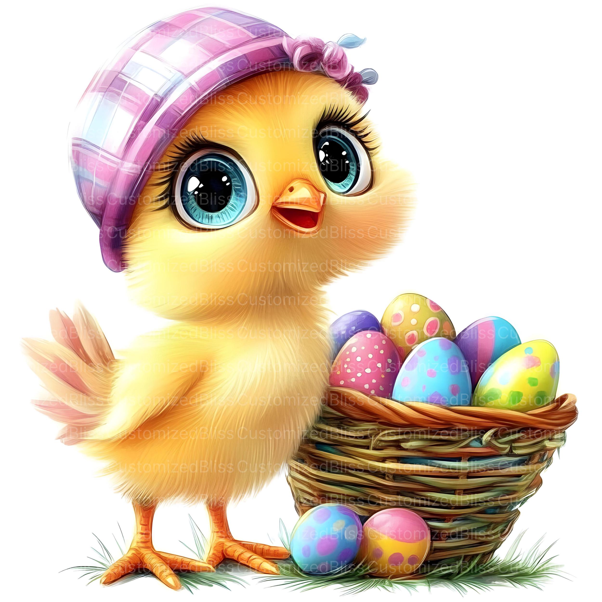 20 Easter Chick Clipart, Easter Clipart, Easter Eggs Clipart, High ...