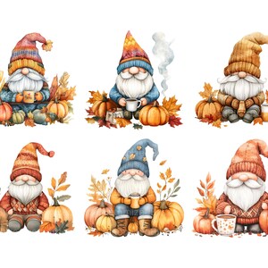 Fall Gnome Clipart Bundle, Autumn Gnome Clipart, Autumn Clipart, Cute ...
