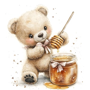 20 Teddy Bear Clipart, Honey Clipart, Nursery Clipart, High Quality ...