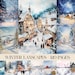 Winter Scene Backgrounds, Watercolor Winter Festive Landscapes ...