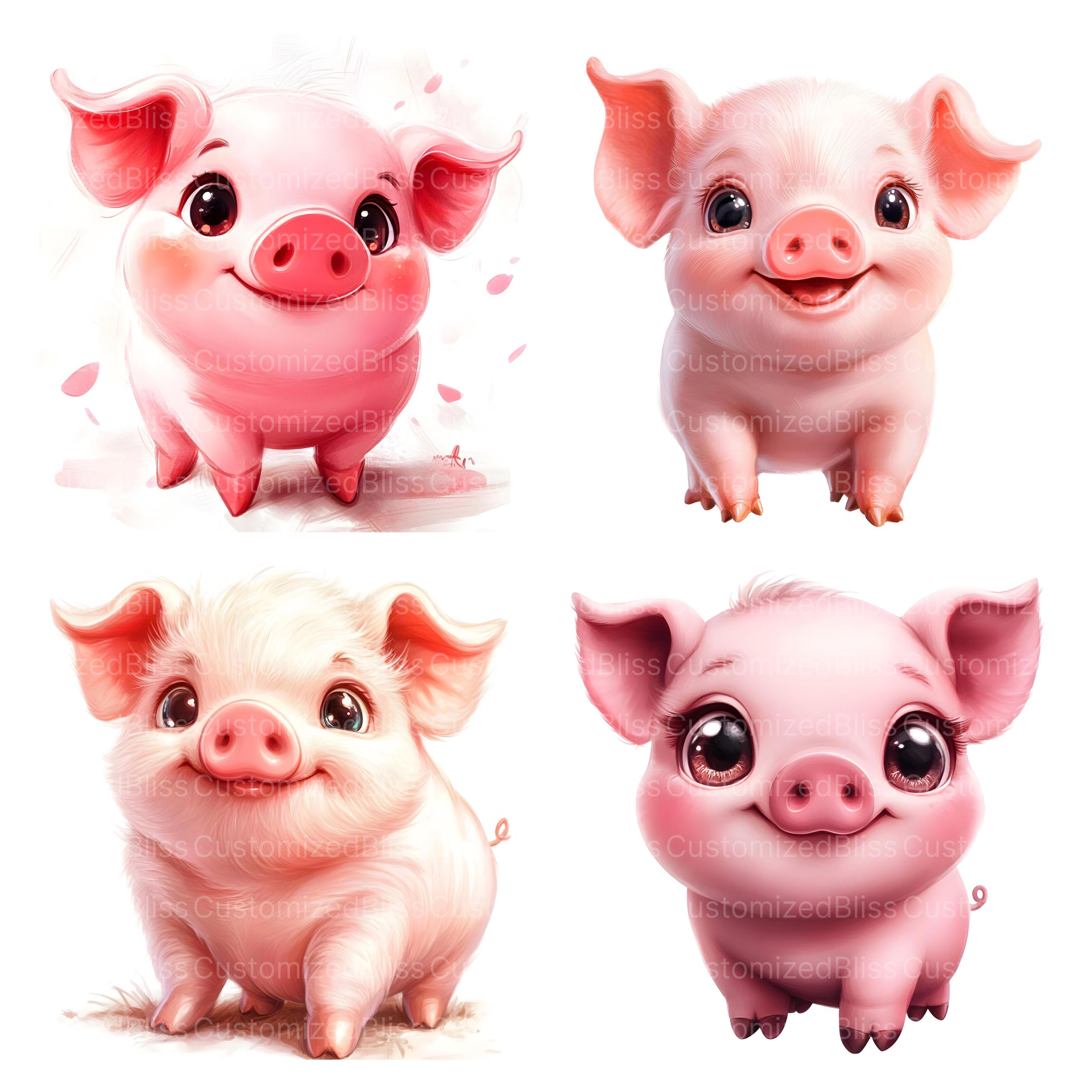 15 Baby Pig Clipart, Cute Pig Graphic, Cozy Nursery Art, Nursery ...