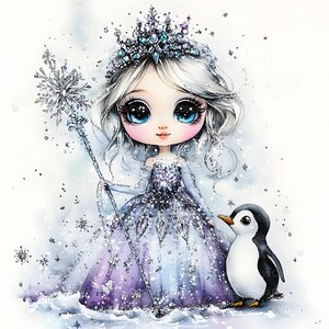 Winter Wonderland Princess Clipart, 12 High Quality Jpgs, Winter ...