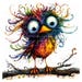 Frazzled Bird Clip Art, 15 High Quality JPG, Quirky Bird, Cartoon Birds ...