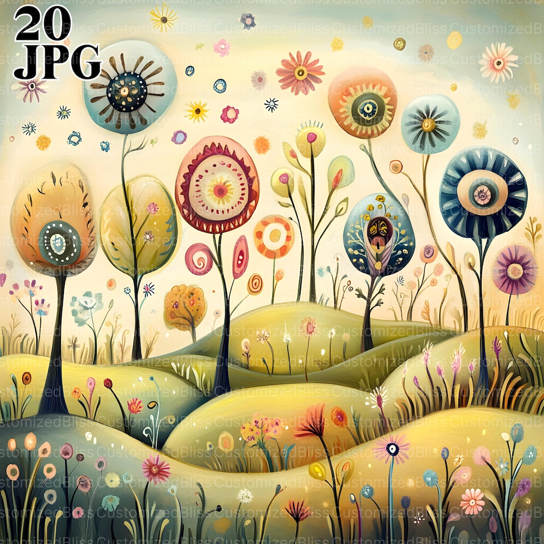 Whimsical Trees Clip Art Bundle, Forest Clipart, 20 High Quality Jpgs ...