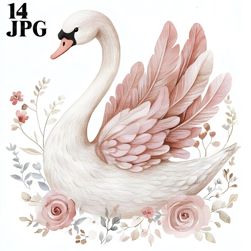 Swan Drawing Abstract - Etsy UK