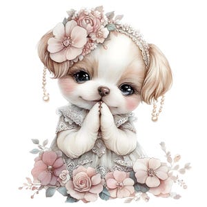 Praying Clipart, Gratitude Clipart, Dog Clipart, Puppy Clipart, Pray ...