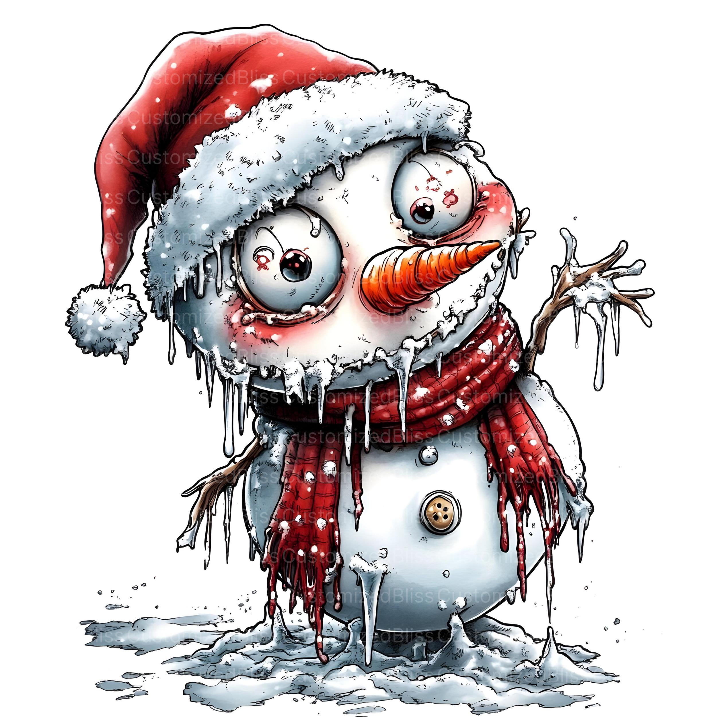 Funny Melting Snowman Clipart, Winter Snowman, Snow Clipart, Winter ...