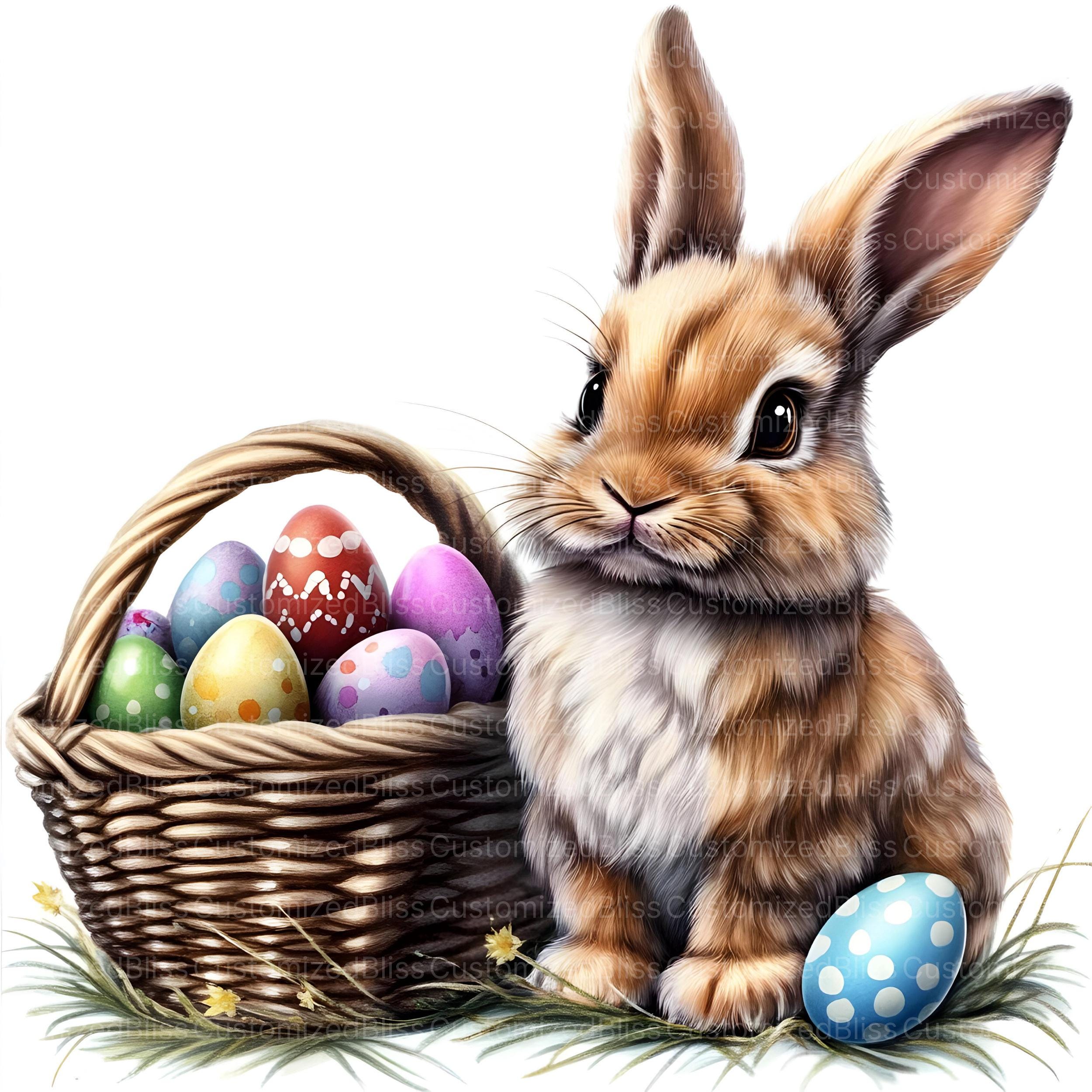 18 Easter Bunny Clipart, Cute Bunny Clipart, Easter Egg Clipart, Spring ...