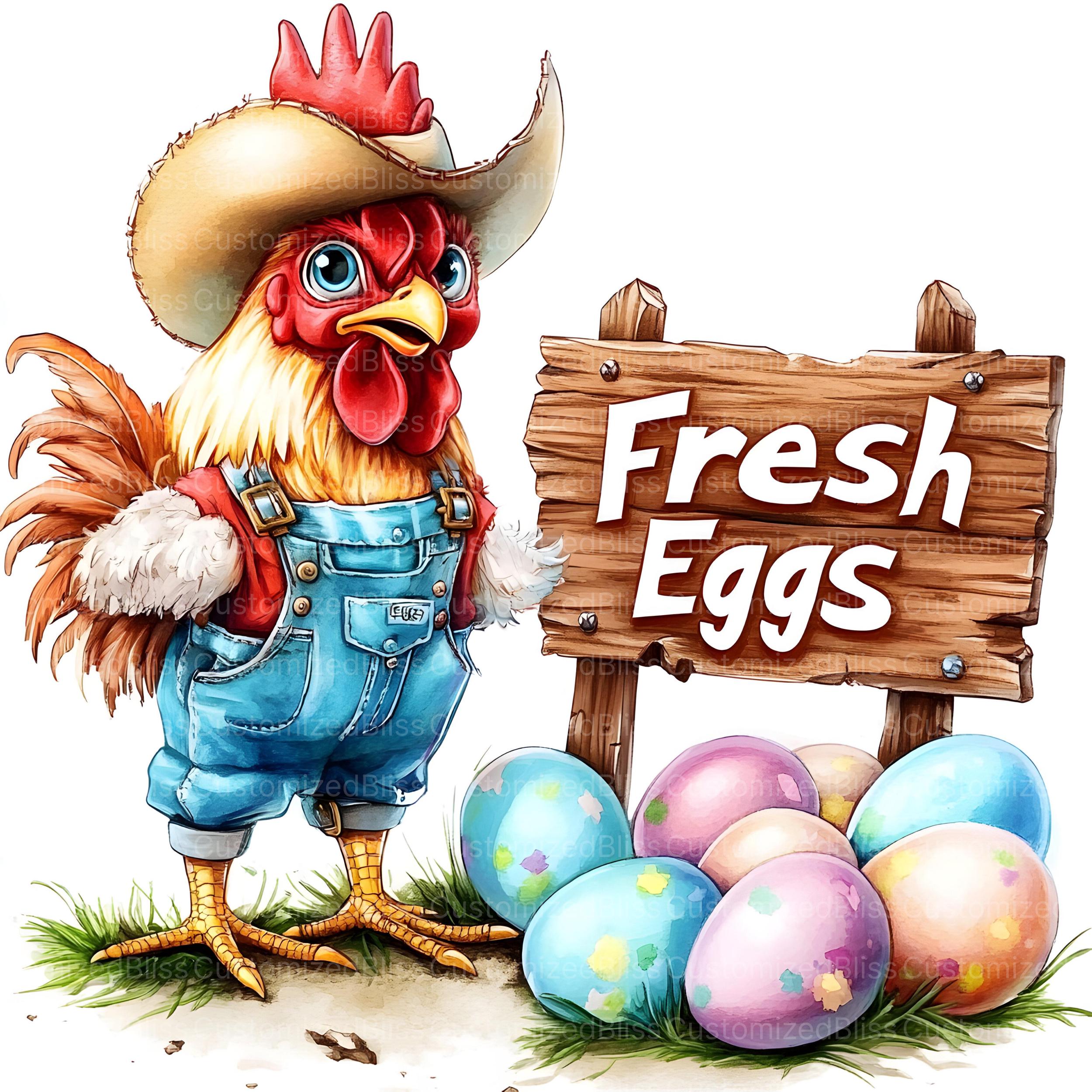 15 Farm Fresh Eggs Clipart, Farm Sign, Rooster Clipart, Farm Clipart ...