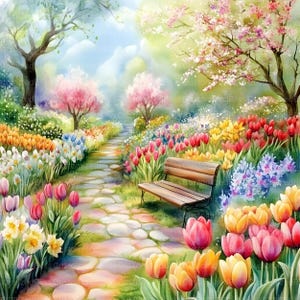 20 Spring Garden Clipart, Spring Garden Digital Paper, Garden Graphics ...