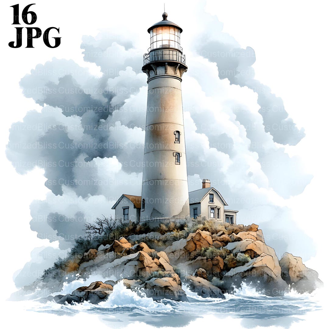 16 Lighthouse Clipart, Nautical Clipart, Beach Clipart Bundle, Sea ...