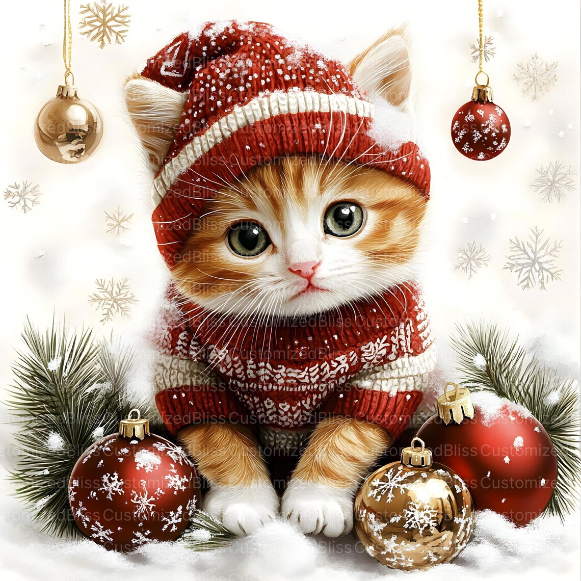18 Christmas Kitten Clipart, Christmas Animals, Christmas Cat ...