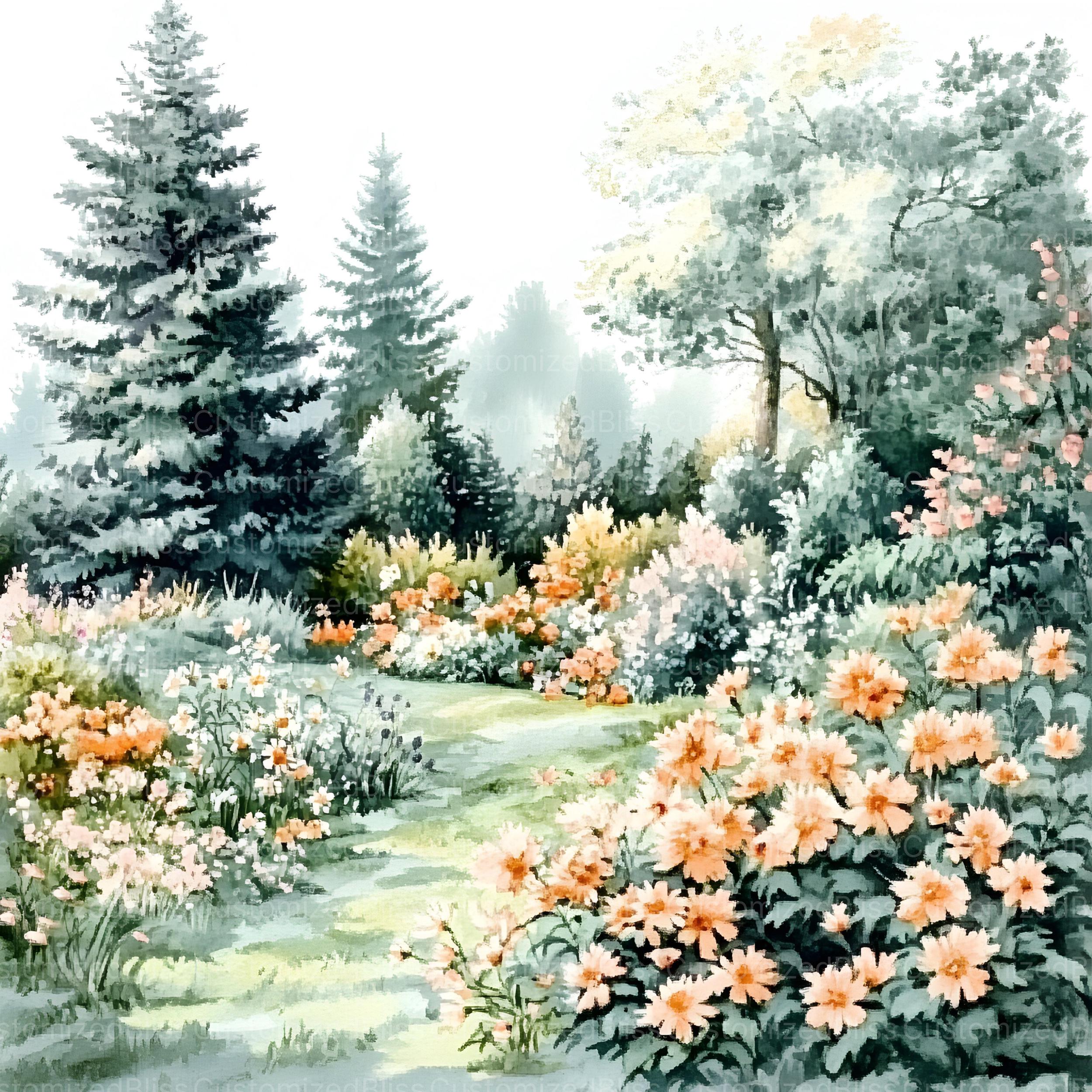 20 Watercolor Garden Clipart, Gardening Clipart, High Quality JPG ...