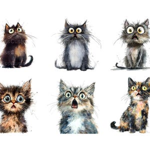 Frazzled Cat Clip Art, 30 Cute Cat High Quality Png, Cartoon Cat ...