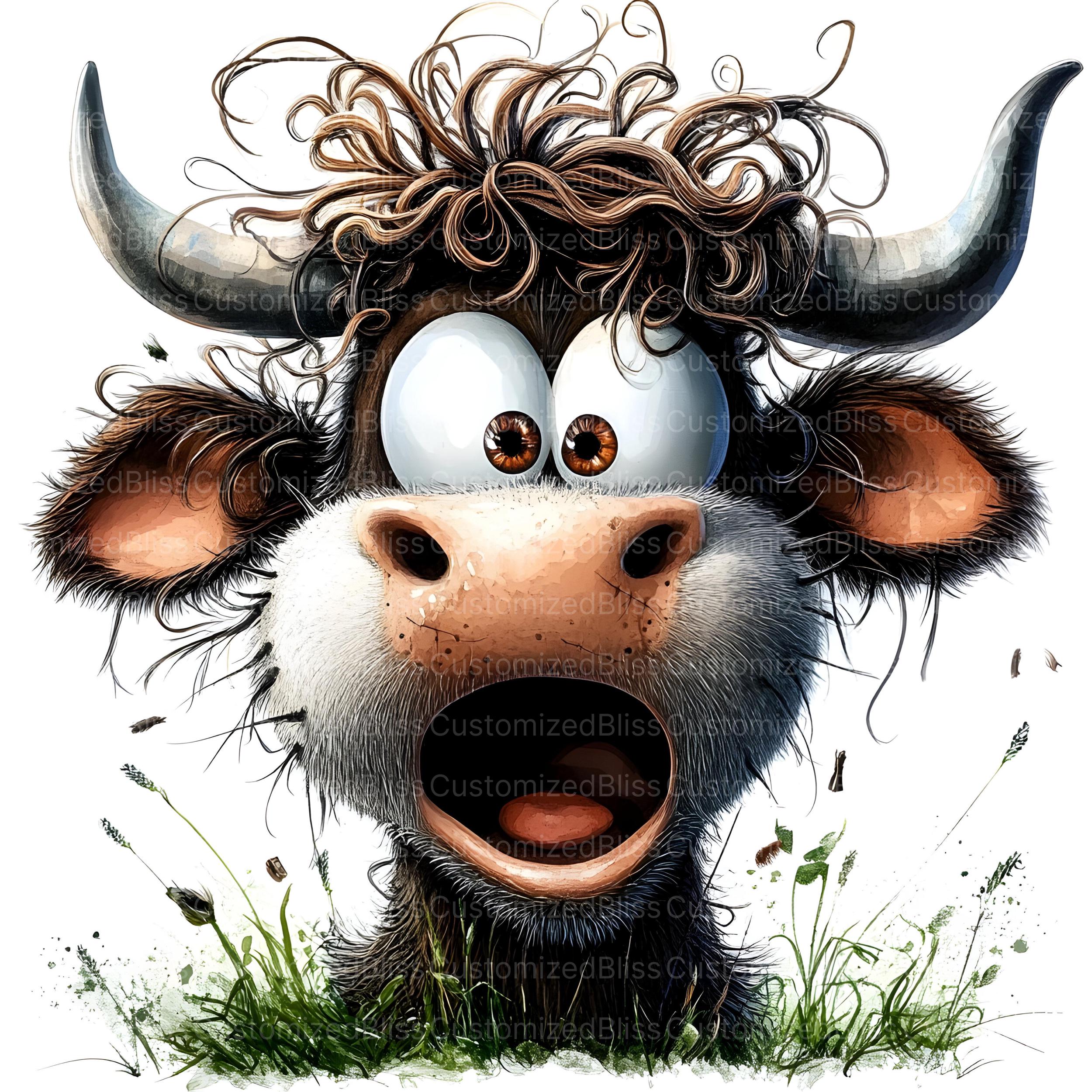 18 Quirky Cow Clipart, Funny Heifer, Cow Graphics, High Quality Jpgs ...
