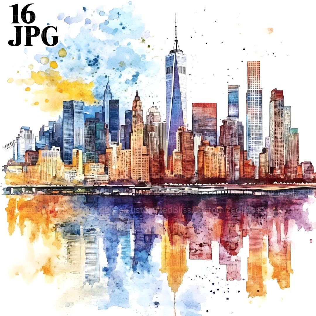 16 USA City Landscape Clipart, NYC Clipart, New York City, High Quality ...