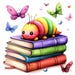 20 Bookworm Clip Art, Bookworm Clipart, Caterpillar Clipart, Library ...