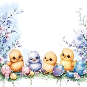 19 Easter Borders, Easter Frames, Chick Clipart, Border Graphics ...