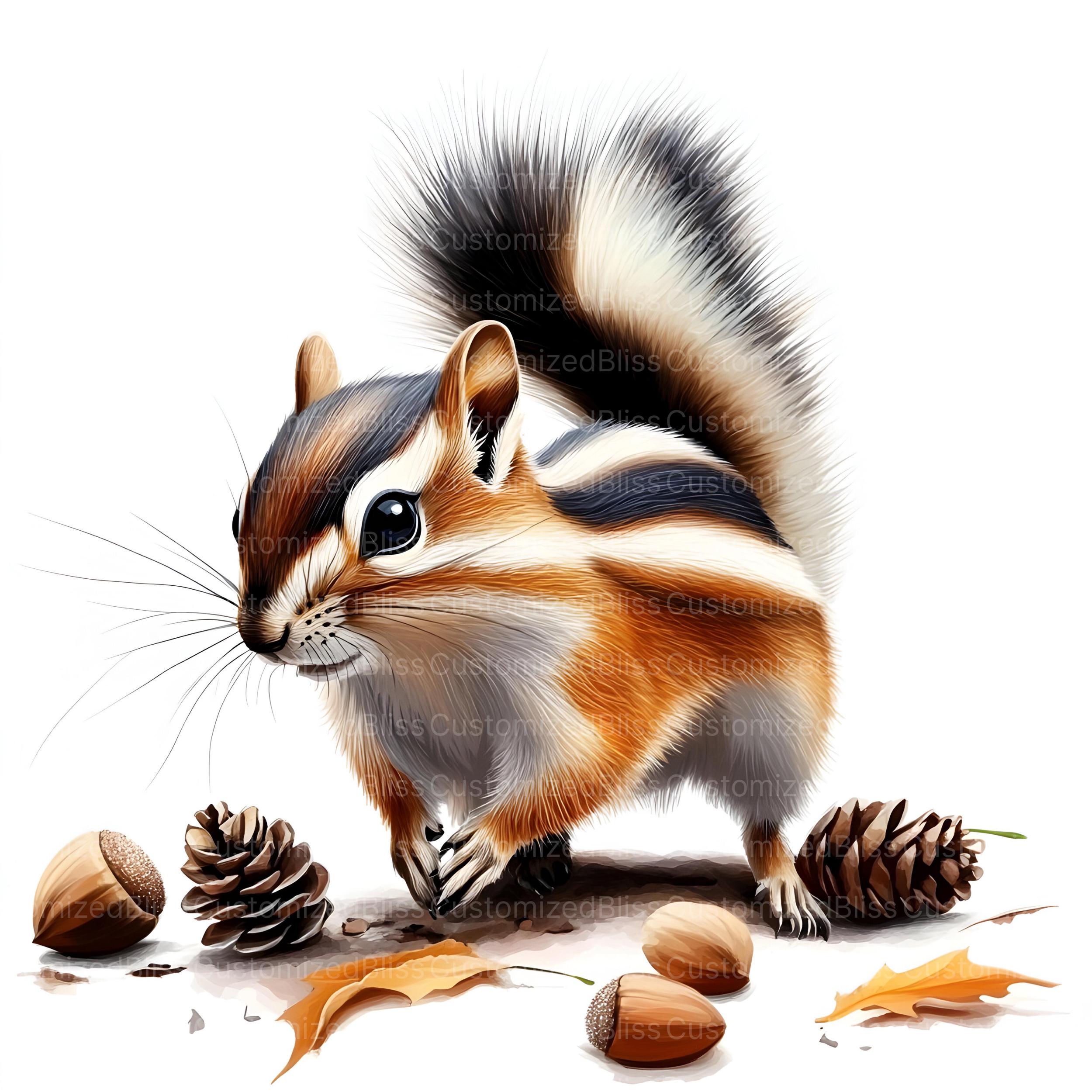 Chipmunk Clipart, Eastern Chipmunk, Woodland Animal, 14 High Quality ...