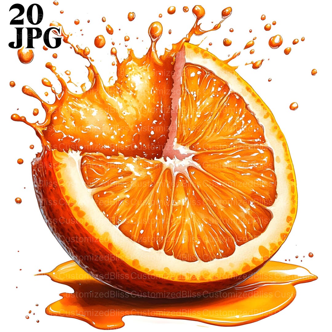 20 Orange Clipart, Juicy Orange Clipart Bundle, Juicy Fruit, Citrus ...
