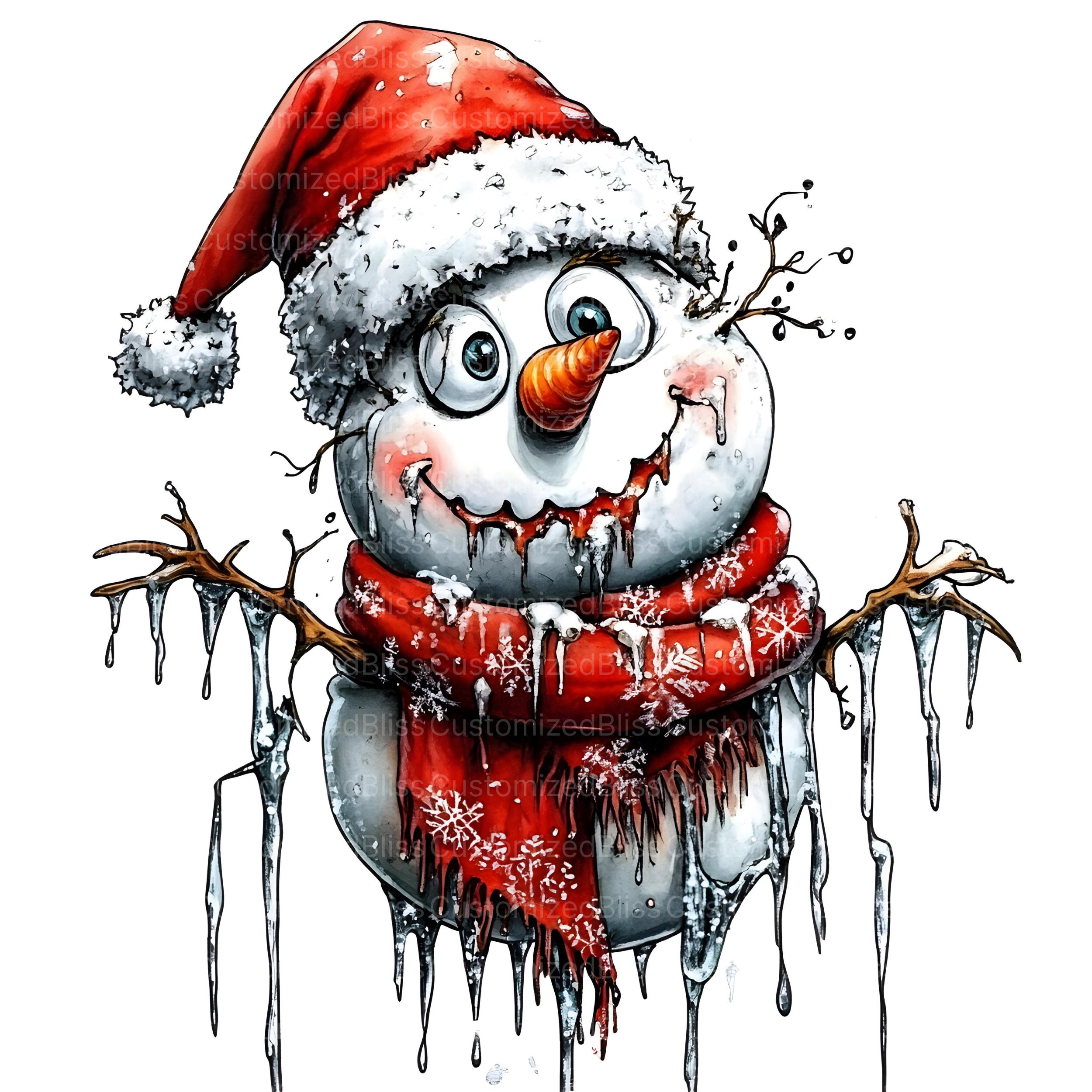 Funny Melting Snowman Clipart, Winter Snowman, Snow Clipart, Winter ...