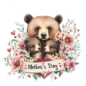 16 Mothers Day Clipart, Bear Clipart, Floral Clipart, High Quality Jpgs ...