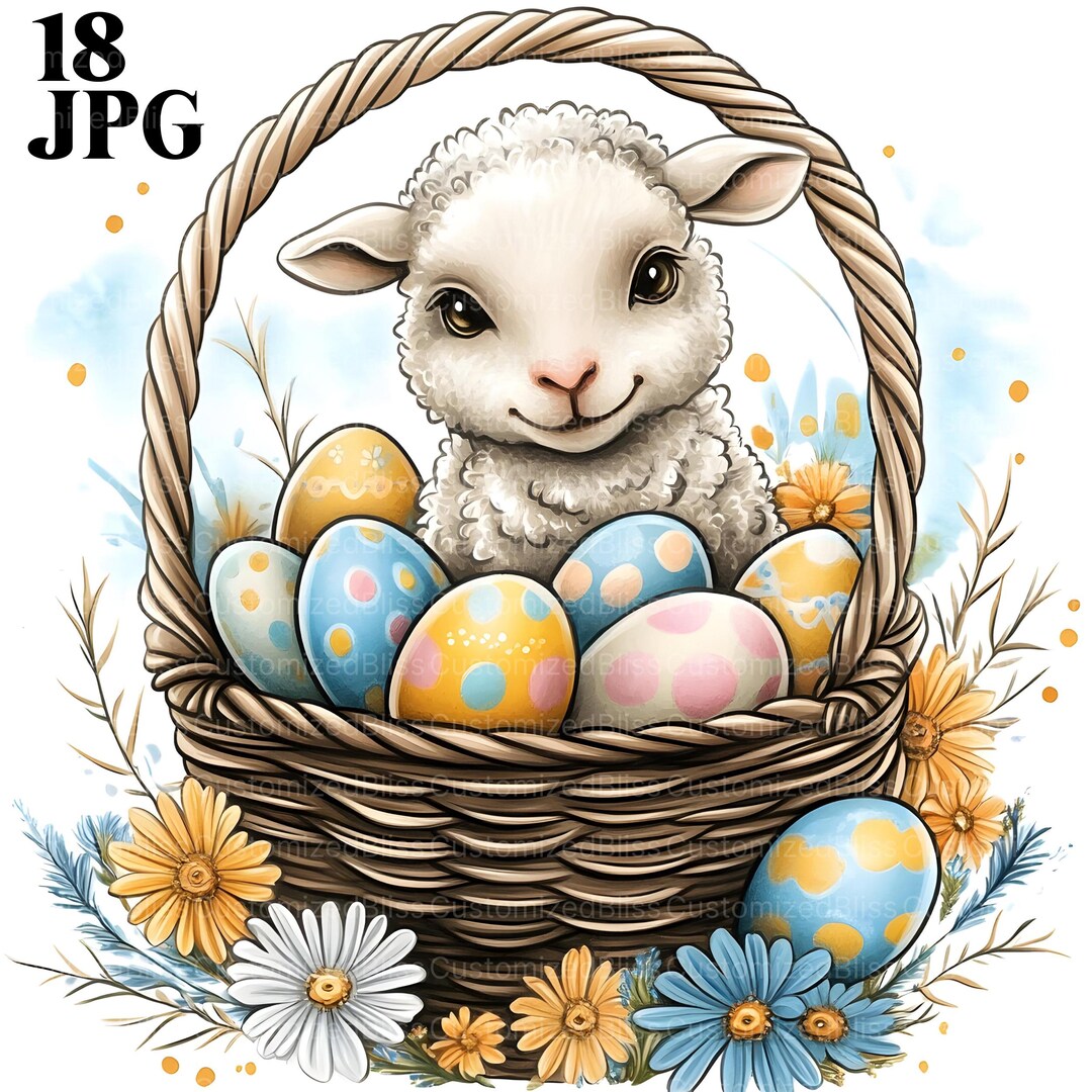18 Easter Clipart, Easter Lamb, Sheep Clipart, Easter Eggs Clipart ...