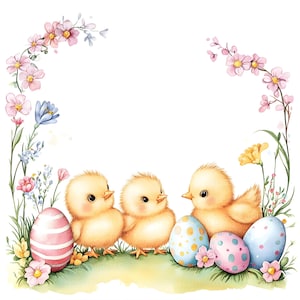 19 Easter Borders, Easter Frames, Chick Clipart, Border Graphics ...