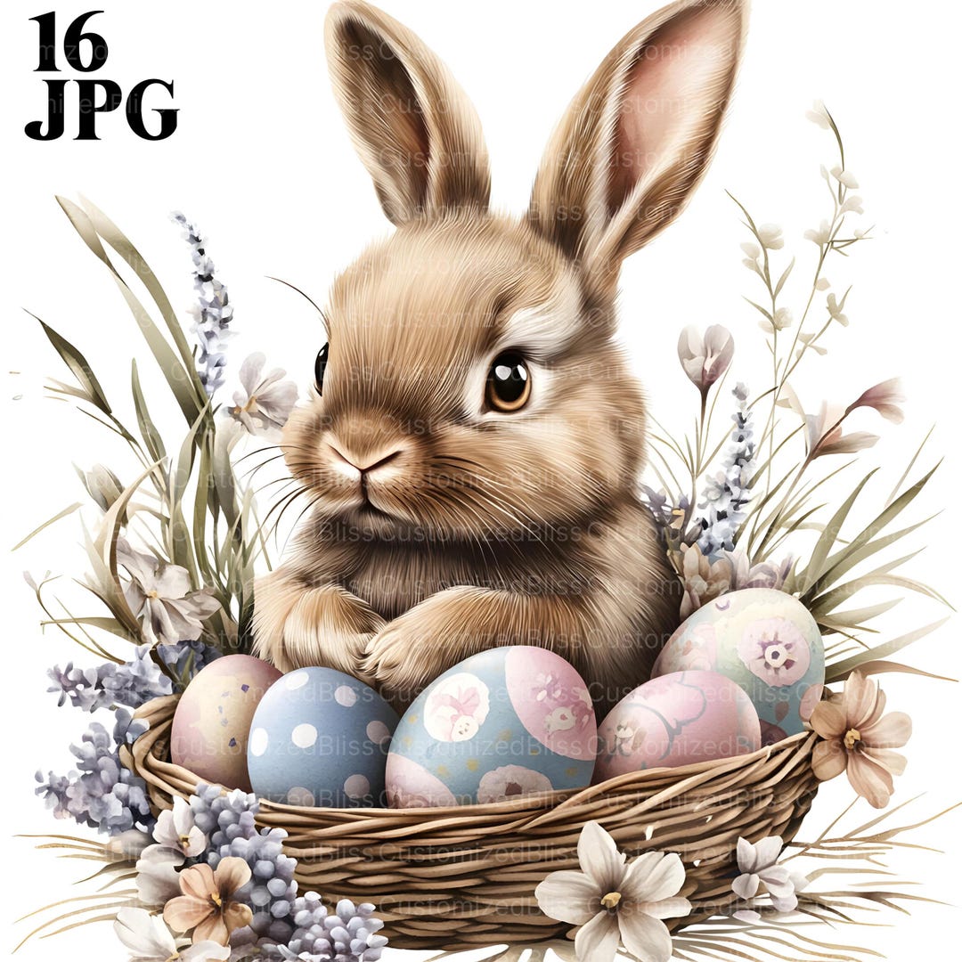 16 Easter Bunny Clipart, Rabbit Clipart, Easter Clipart, Spring Clipart ...