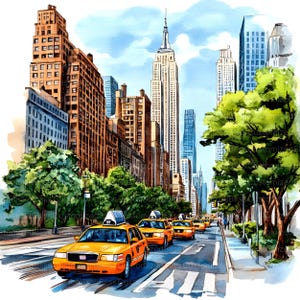 16 New York City Clipart, Cityscape Clipart, City Street Clipart ...