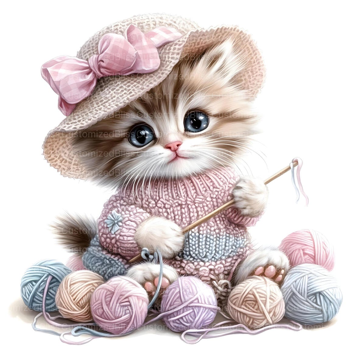 17 Kitten Clipart, Crochet Clipart, Knitting Clipart, Yarn Clipart ...