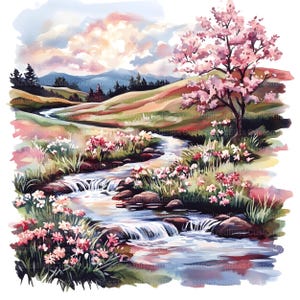 20 Spring Landscape Clipart, Spring Clipart, Nature Clipart, High ...