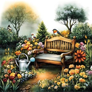 20 Summer Garden Clipart, Summer Clipart, Floral Clipart, High Quality ...