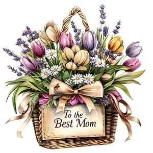 14 Mother's Day Flower Basket Clipart, Mother's Day Clipart, High ...