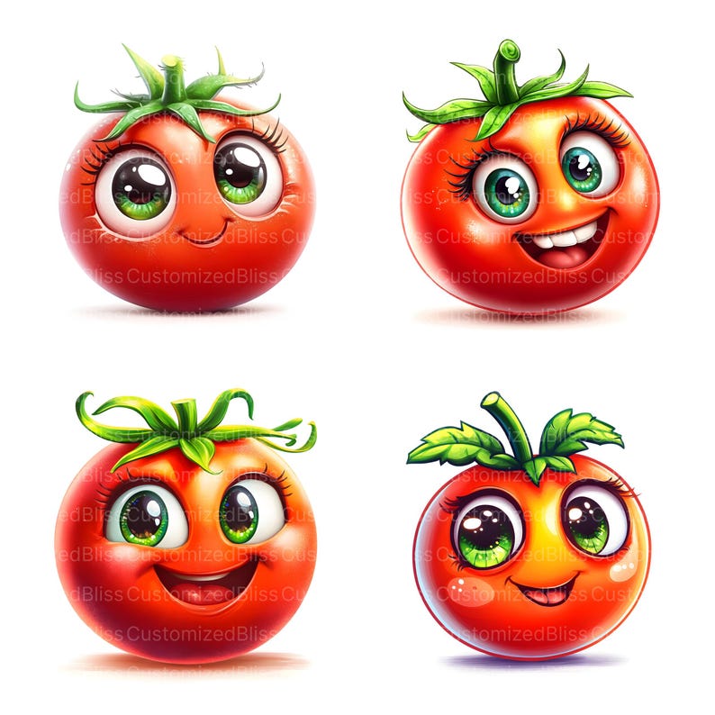 15 Cute Tomato Clipart Bundle, Tomato Artwork, Tomato Illustrations ...