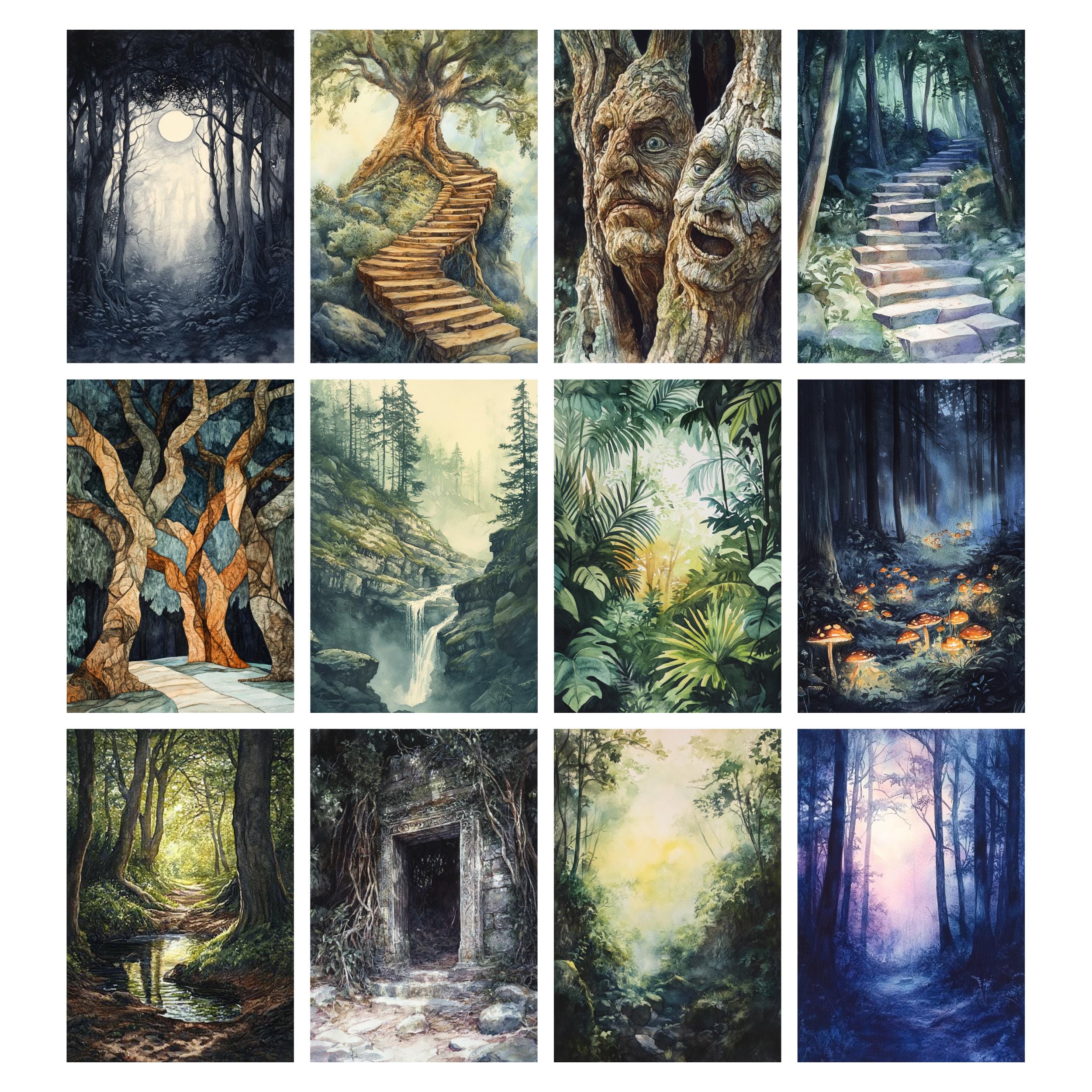 Deep Forest Pages, Forest Images, Watercolor, Nature Scenery ...