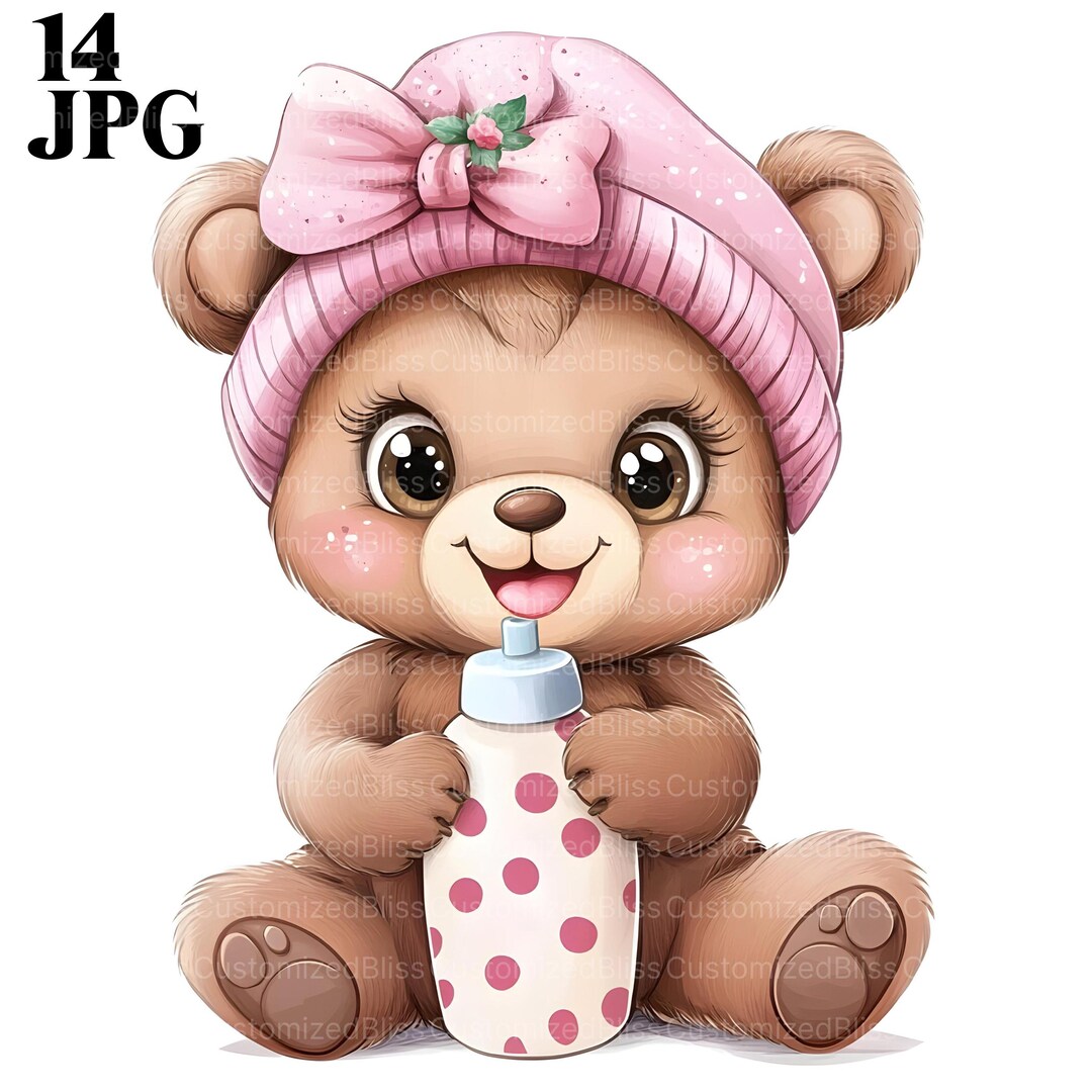 14 Baby Bear Clipart, Cute Bear Design, Bear Printables, Clipart Bundle ...