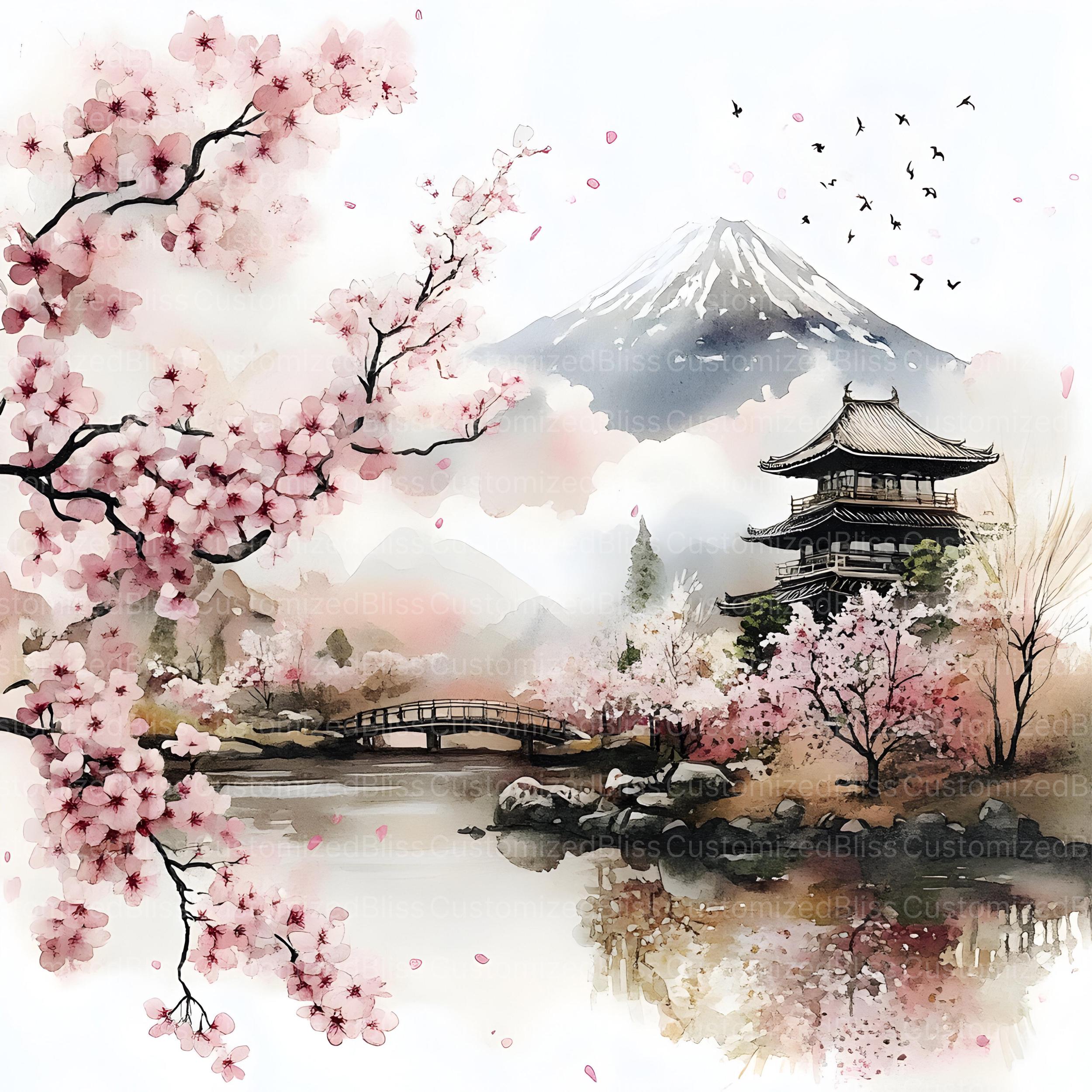 20 Japanese Landscape Clipart, Japanese Clipart, Mountain Clipart ...